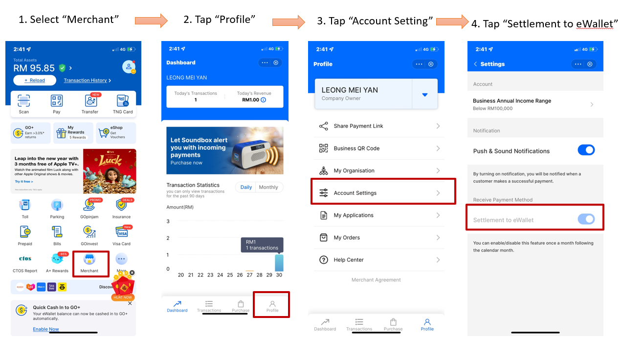 How do I opt in for settlement into my eWallet? – Merchant Help Center